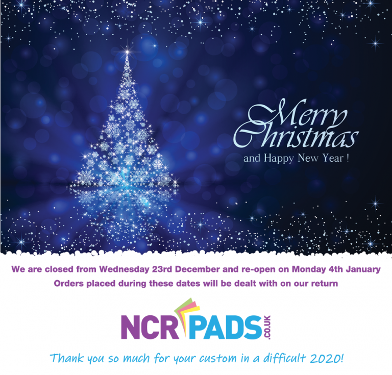 Christmas Closure Dates 2020 | NCR Printing | NCR Pads Ltd