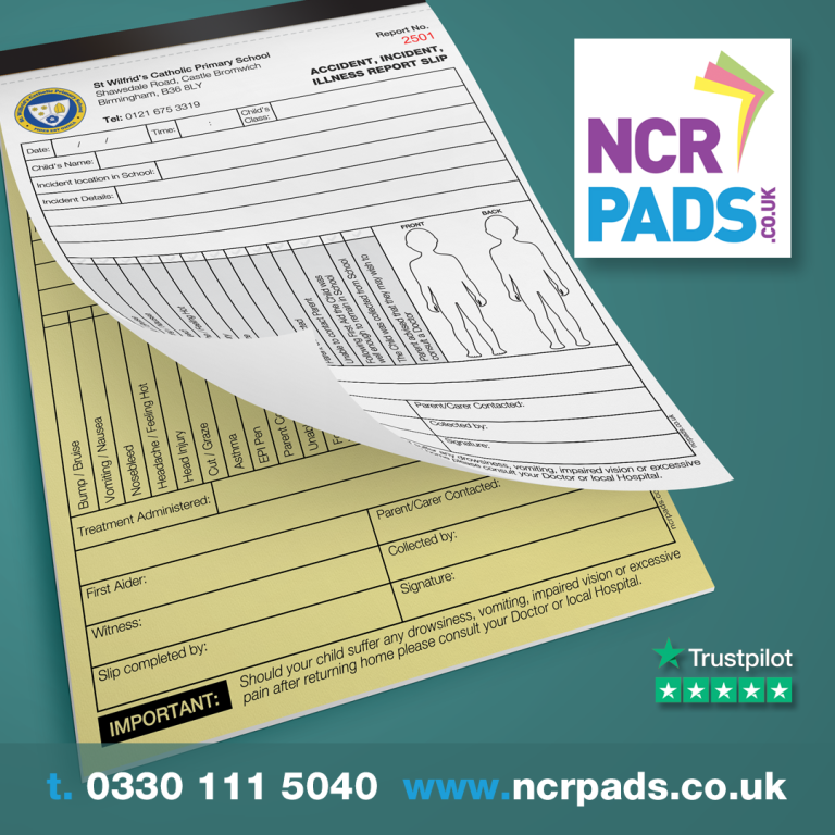 School Accident Books | NCR Printing | NCR Pads Ltd